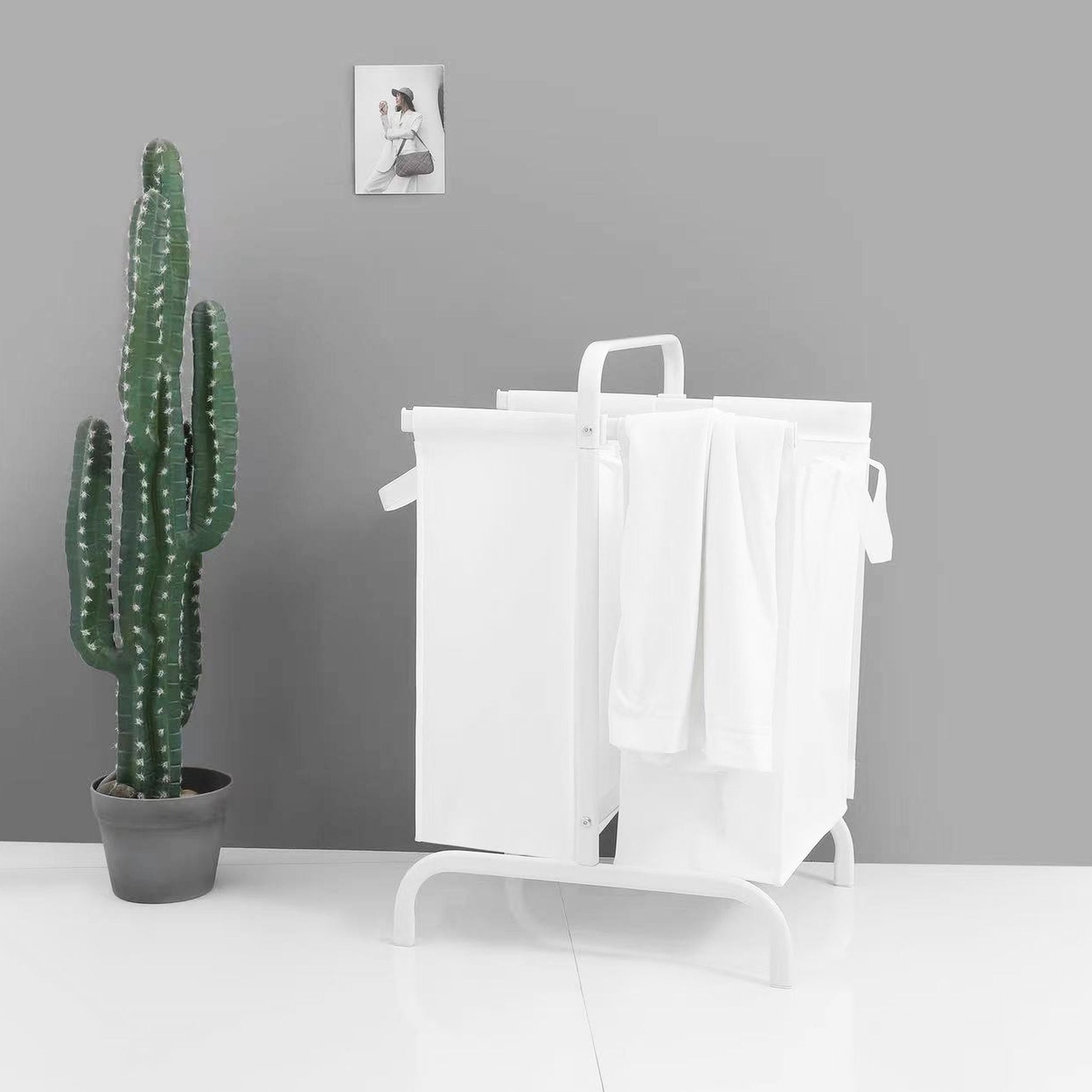 2-Tier Laundry Hamper | 110L Storage with Lid and Sorting Cards ...
