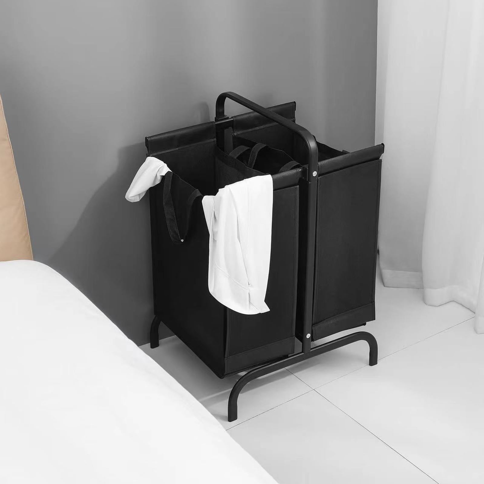 2 Tier Laundry Hamper Double Laundry Hamper 110L Large Oxford Clothes ...