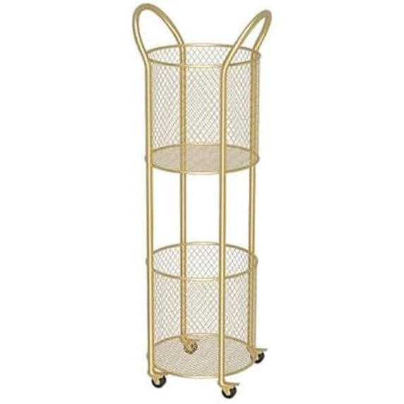 2-Tier Laundry Hamper Storage Cart, Rolling Laundry Basket with Wheels ...