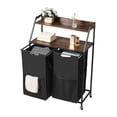 2 Tier Laundry Sorter Hamper with Tabletop, Rolling Laundry Basket ...