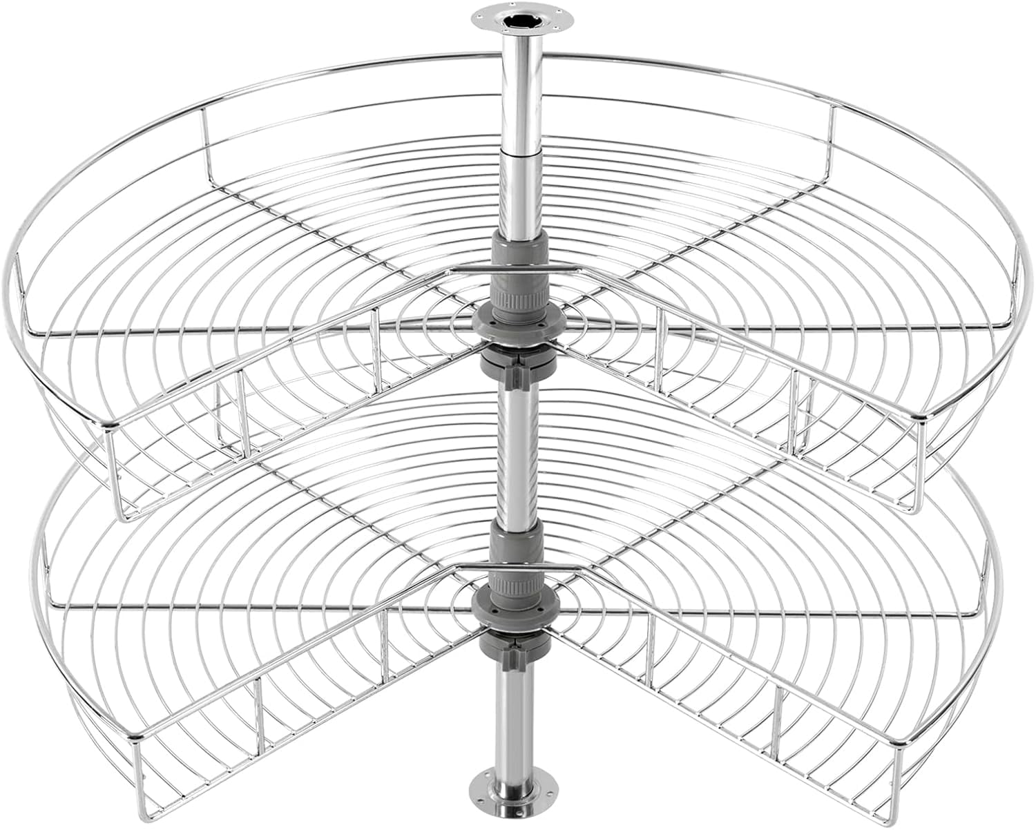 2 Tier Lazy Kitchen Corner Organizer, Lazy Susans Kitchen Base Cabinet ...