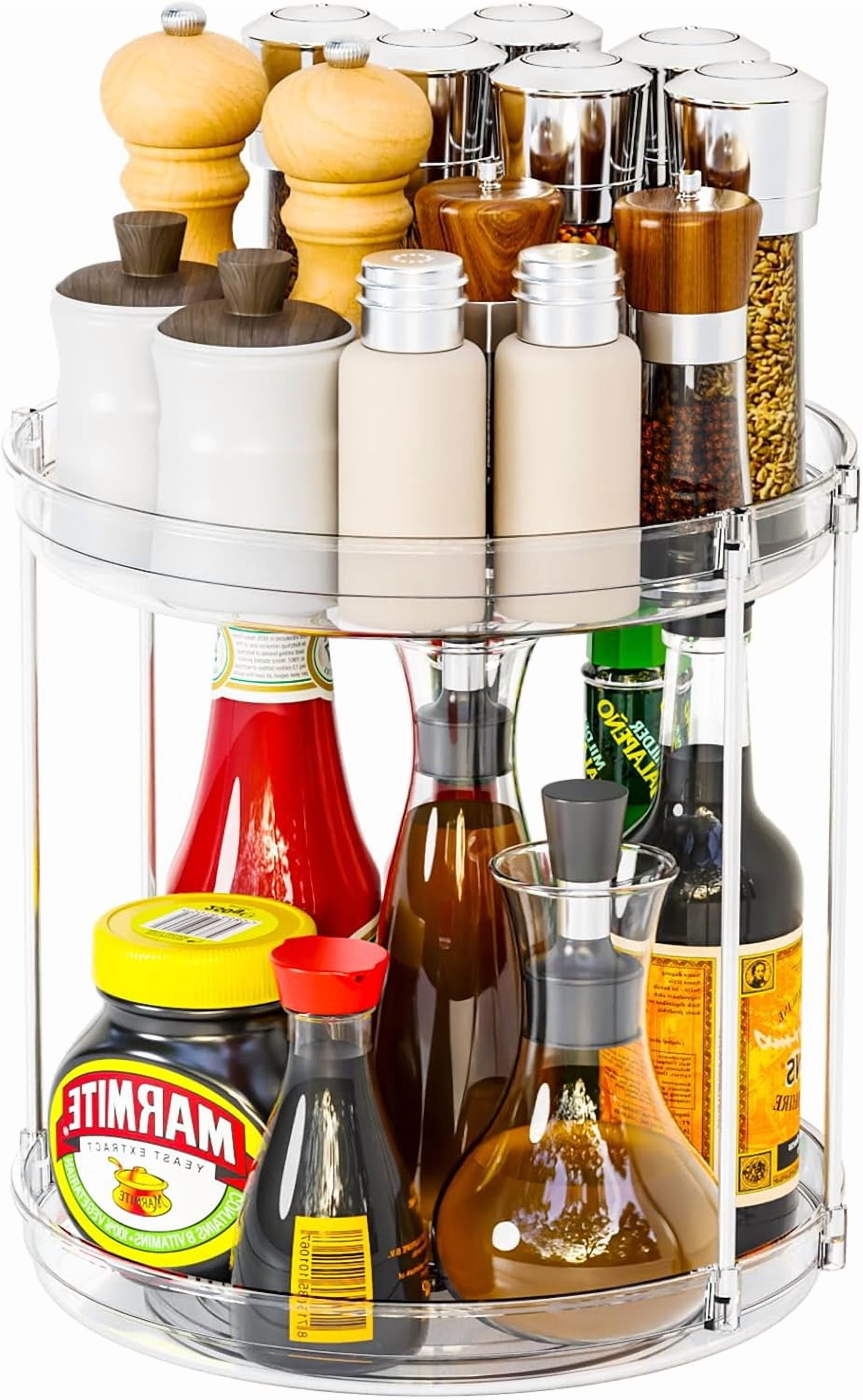 2 Tier Lazy Susan Turntable for Cabinet,Countertop,Pantry,9.5"W ...