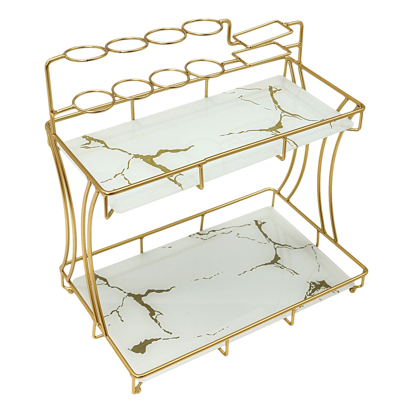 2 Tier Makeup Shelf Removable Tray Bathroom Organizer Countertop Vanity ...