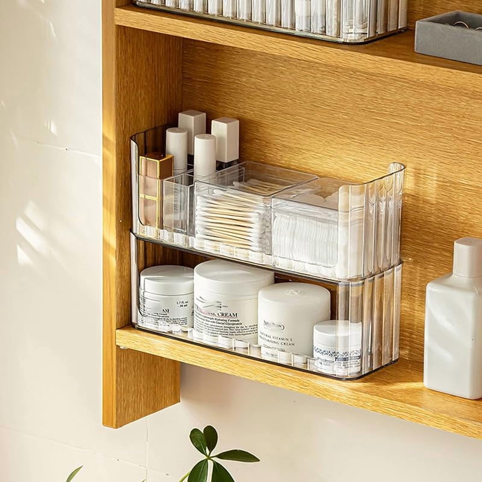 2-Tier Medicine Cabinet Shelves Organizer, Makeup Storage Holder ...
