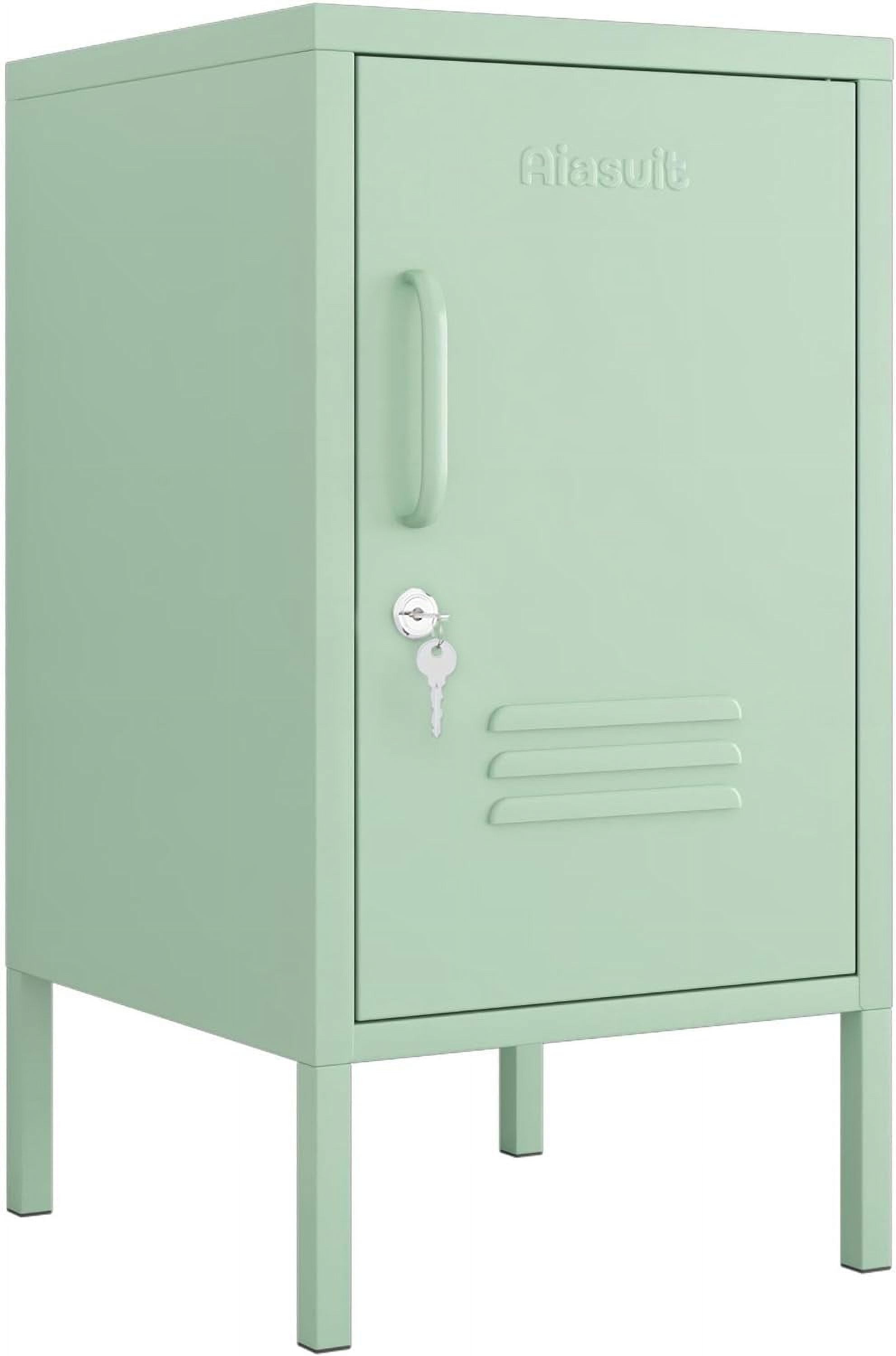 2 Tier Metal Locker End Table Lockable for Valuables Safe Coffee Table ...