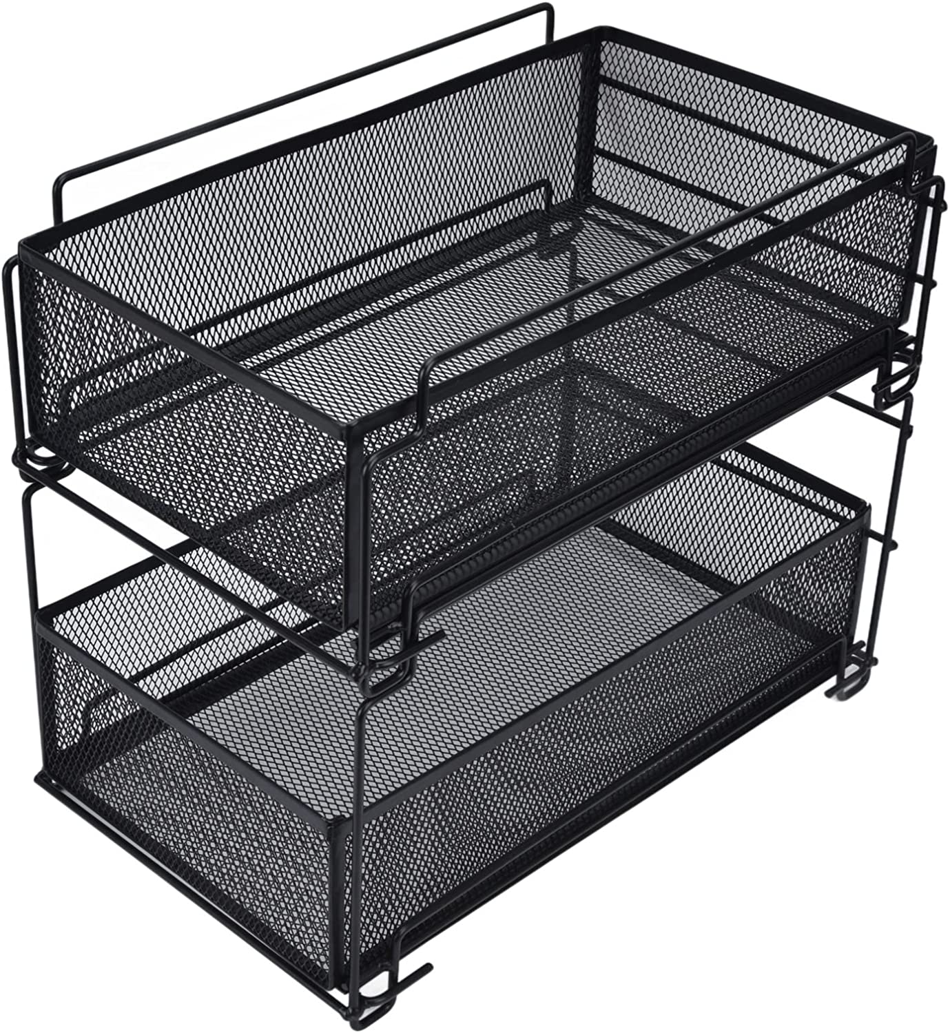 2 Tier Metal Mesh Storage Baskets Organizer Kitchen Storage Drawer ...