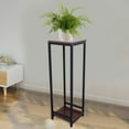 Uubranded 2-Tier Wrought Iron Plant Flower Stand, Durable, Black ...