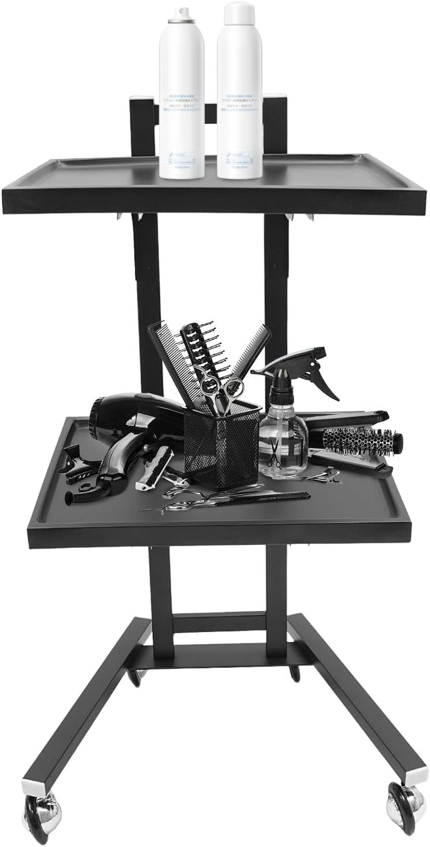 2-Tier Metal Rolling Cart, Stainless Steel Salon Storage Stand, Salon ...