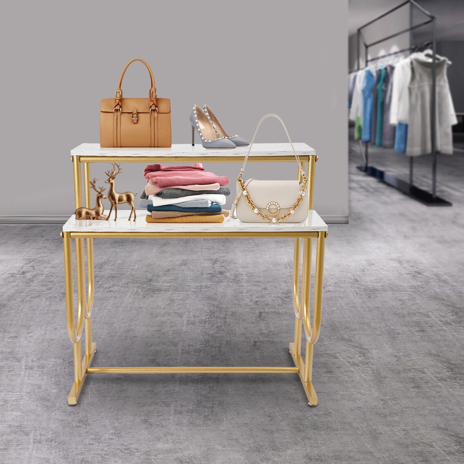 2 Tier Metal Shoe Handbag Display Stand Display Riser Boutique Nesting ...