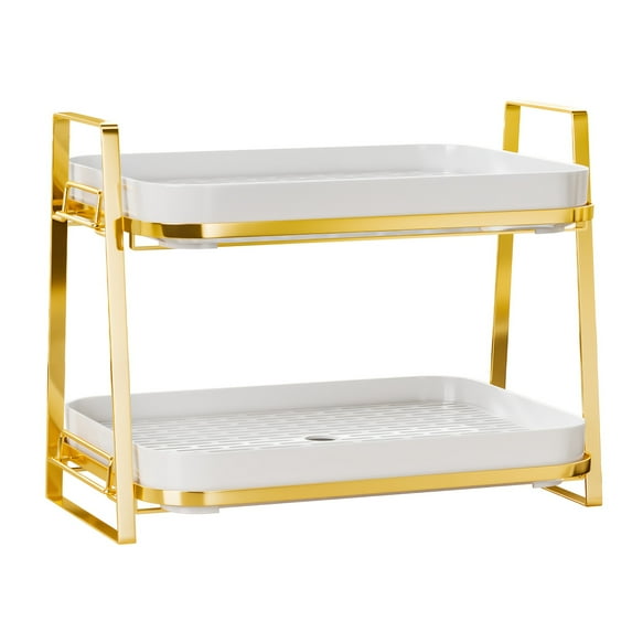2-Tier Metal Storage Drain Rack - Cup Drying Rack & Countertop ...