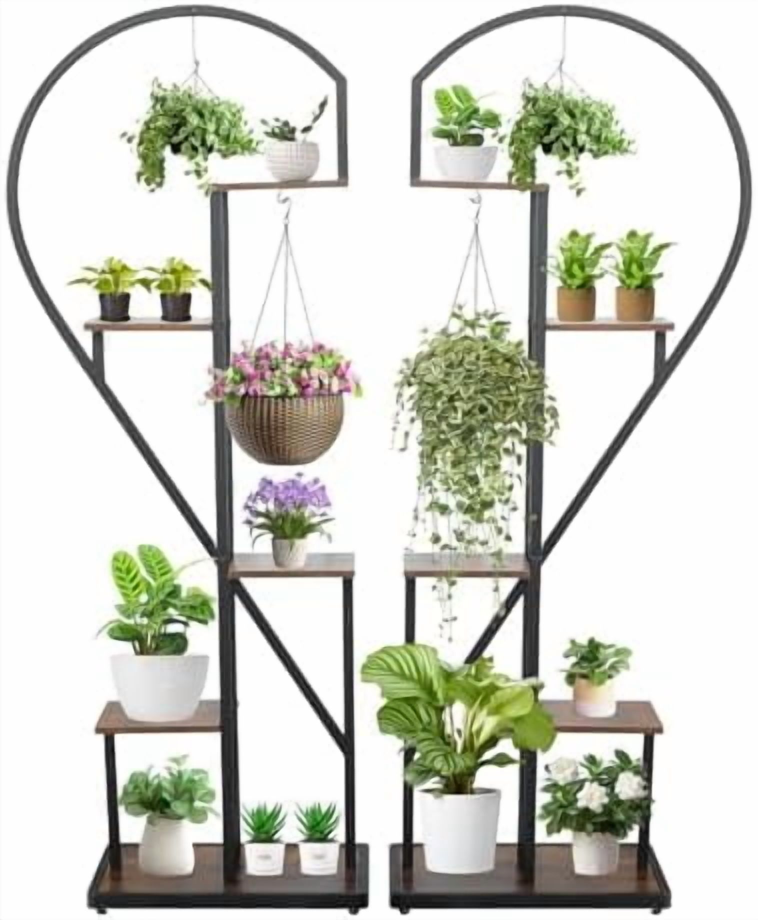 2 Tier Metal Sturdy Heavy Plant Stand, Narrow Plant Stand Indoor and ...