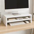 2-Tier Monitor Stand Riser, MDF Desktop Shelf with Storage, 20 in ...