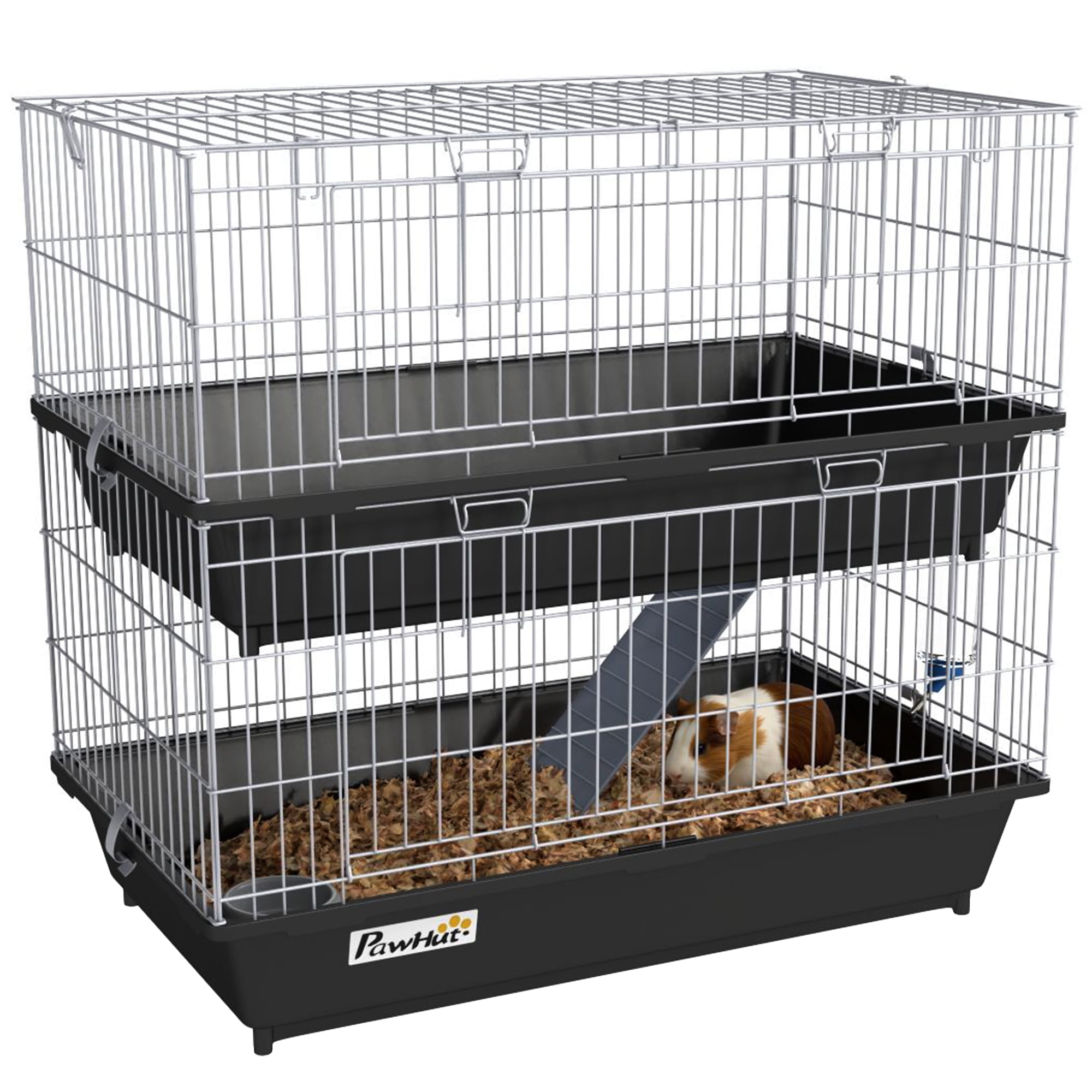 2-Tier Mouse Cage, Ferret Cage W/ Dish and Bottle, Ramp, 2 Doors ...