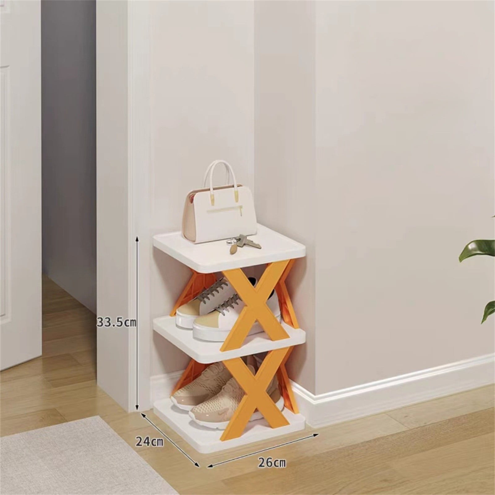2 Tier Narrow Shoe Rack,Small Vertical Shoe Stand,Space Saving DIY Free ...
