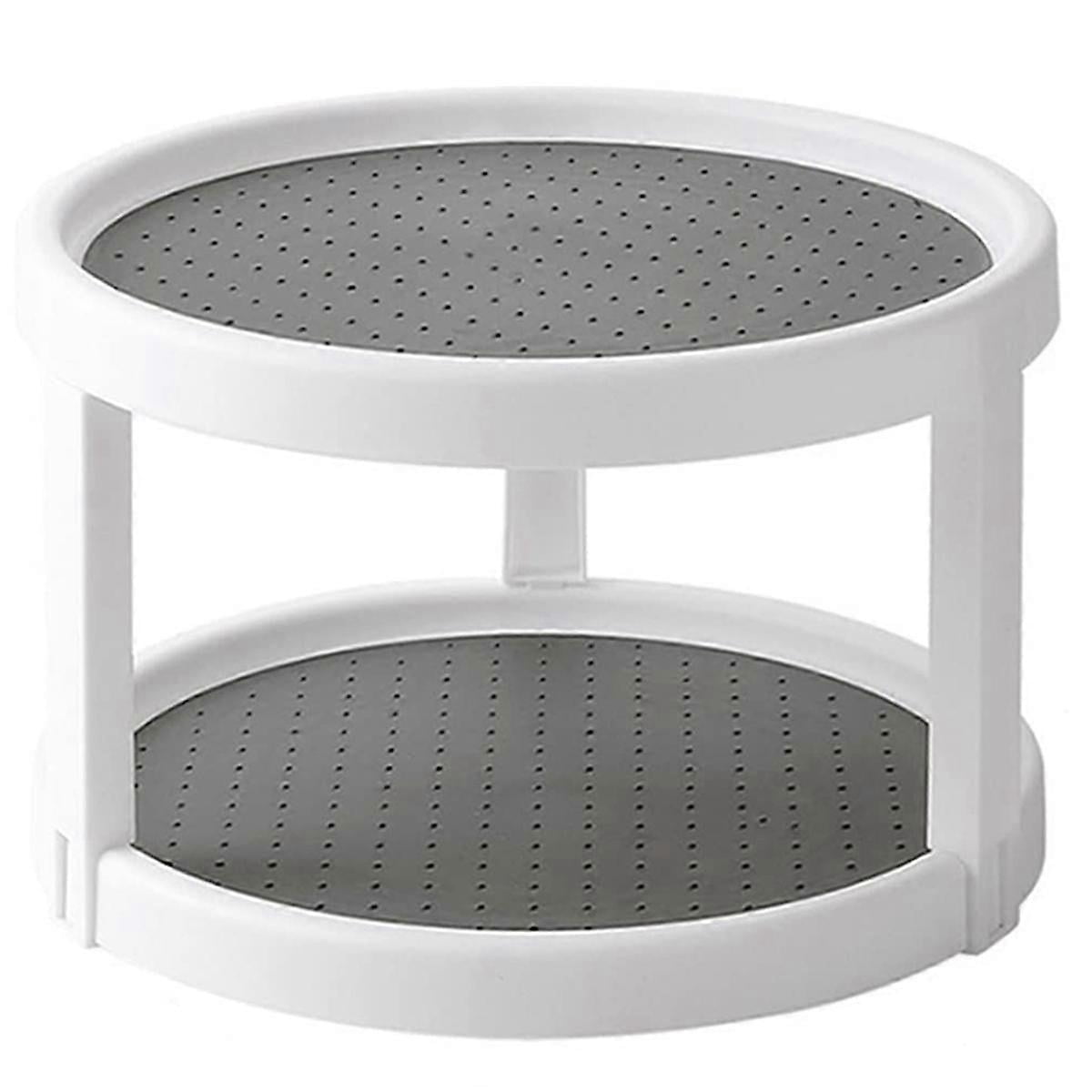 2 Tier Non Skid Condiment Rotating Storage Rack,360 Rotating Seasoning ...
