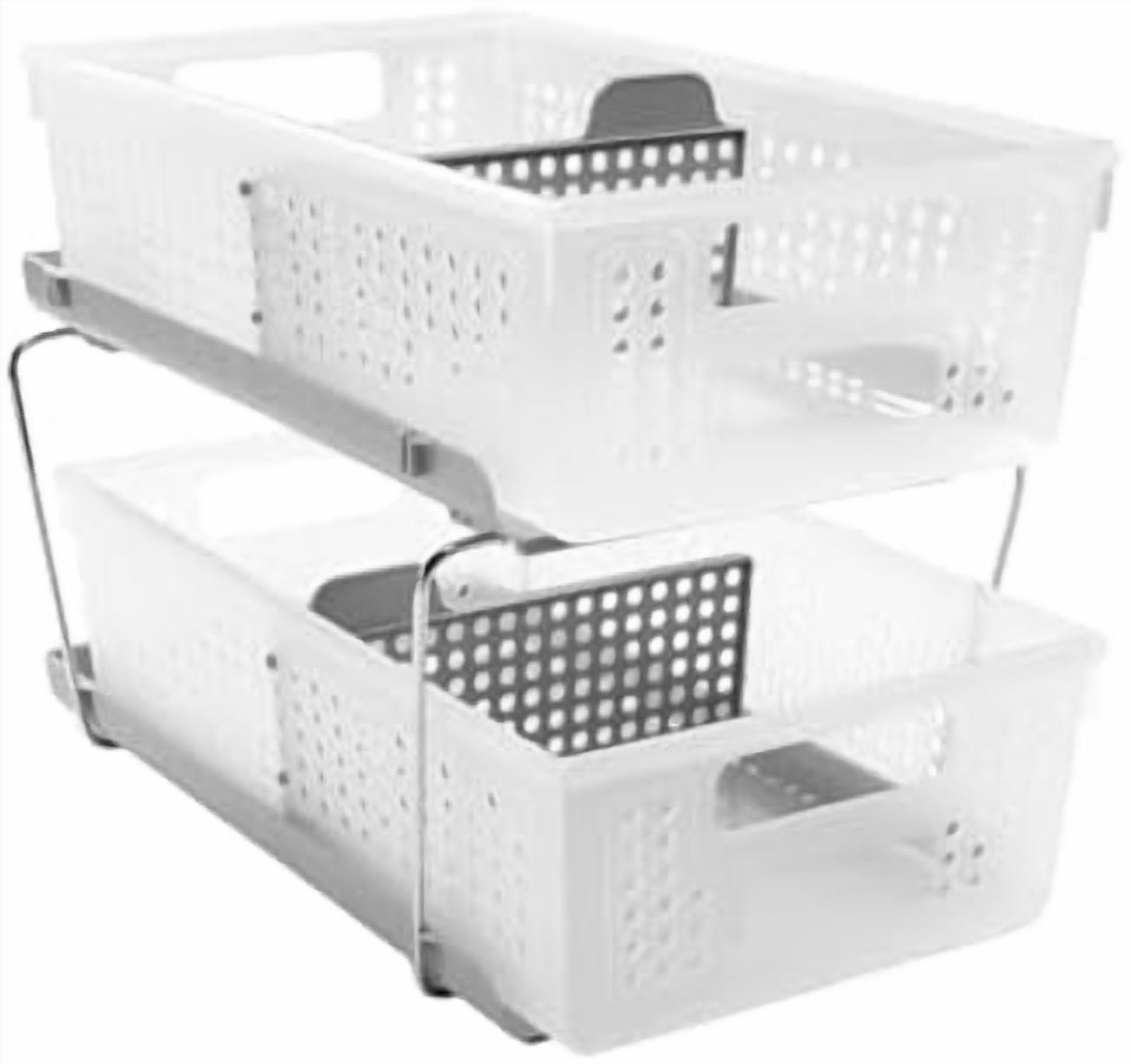 2-Tier Organizer, Multi-Purpose Slide-Out Storage Baskets with Handles ...