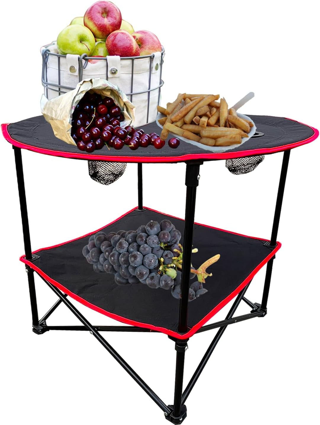2 Tier Outdoor Camping Gear, Foldable Camping Table with Carry Bag and ...