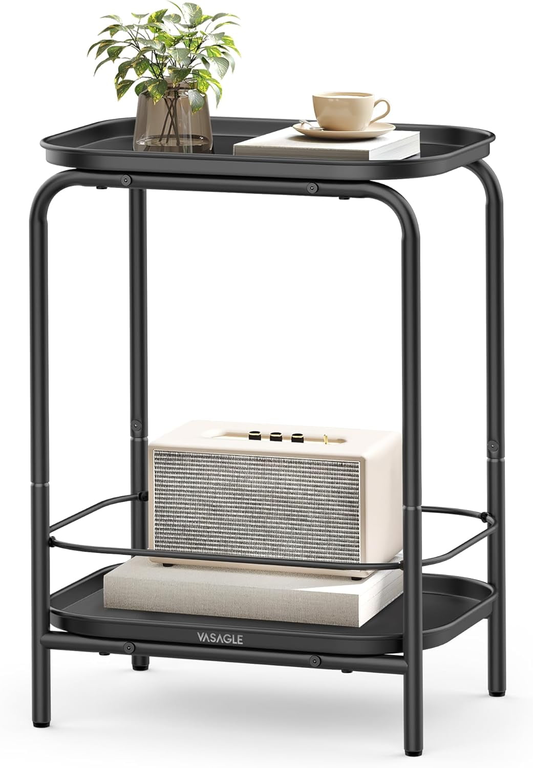 2-Tier Outdoor Table, Accent Side Table End Table, Small Tray Table ...