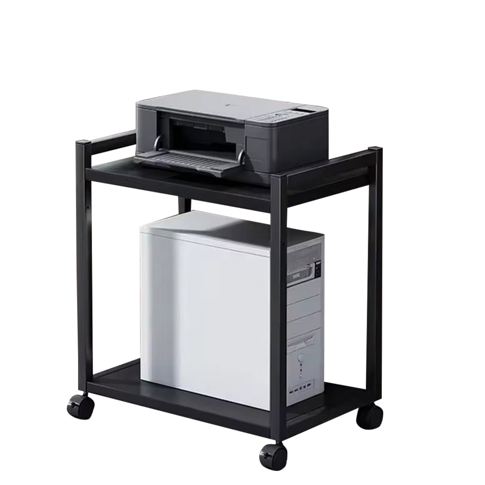 2-Tier PC Tower Stand For Floor, Metal CPU Holder With 4 360° Rotating ...