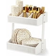 2 Tier Paper Plate Dispenser for Kitchen Counter, Paper Plate Organizer ...