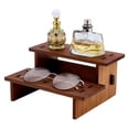 2-Tier Pine Wood Display Riser Stands for Cosmetic Jewelry Glasses ...