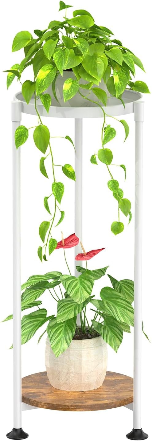 2 Tier Plant Stands Indoor, 30 Inch Tall Metal Corner Plant Stand ...