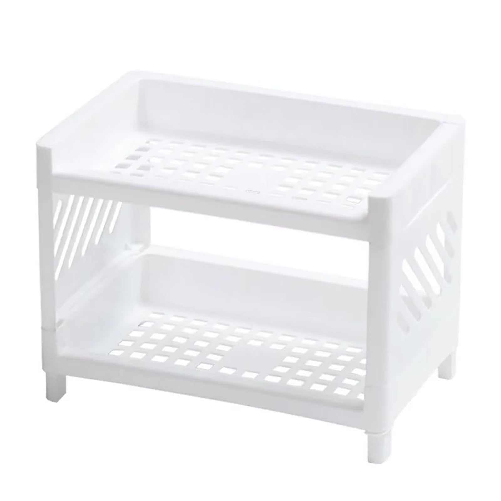 2 Tier Plastic Countertop Shelf, Multifunction Desktop Organizer ...