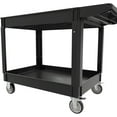 2 Tier Plastic Rolling Cart Utility Cart on Wheels, Heavy Duty Tool ...