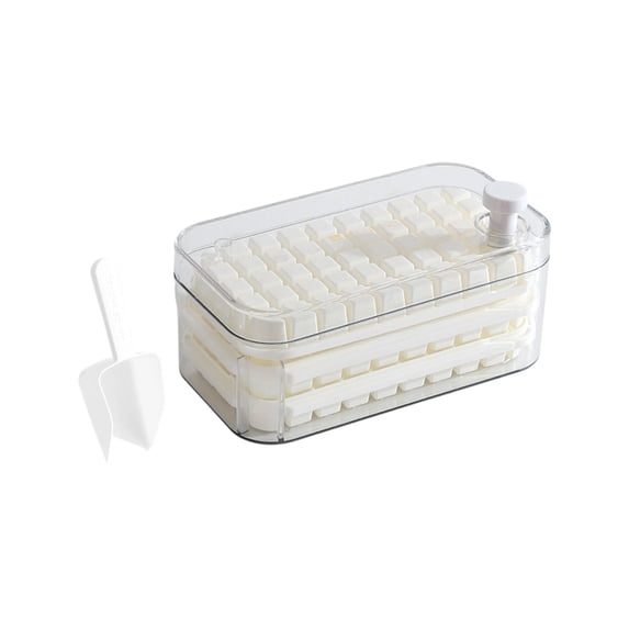 2-Tier Press-Type Ice Cube Tray – Silicone Push Release Ice Mold for ...