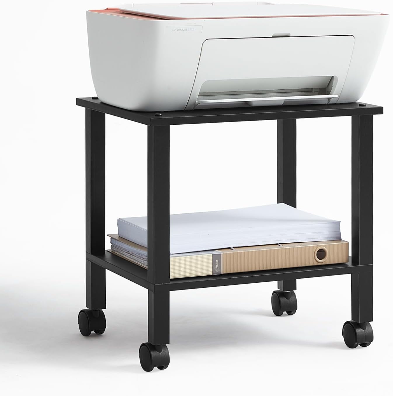 2 Tier Printer Stand with Storage,Under Desk Shelf Printer Table ...