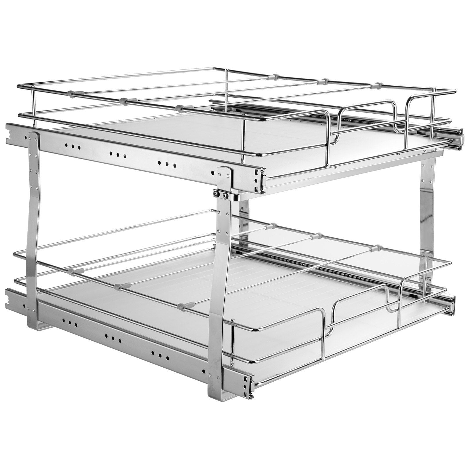 2 Tier Pull Out Cabinet Organizer 17Wx21Dx15H Heavy Duty Slide Out ...