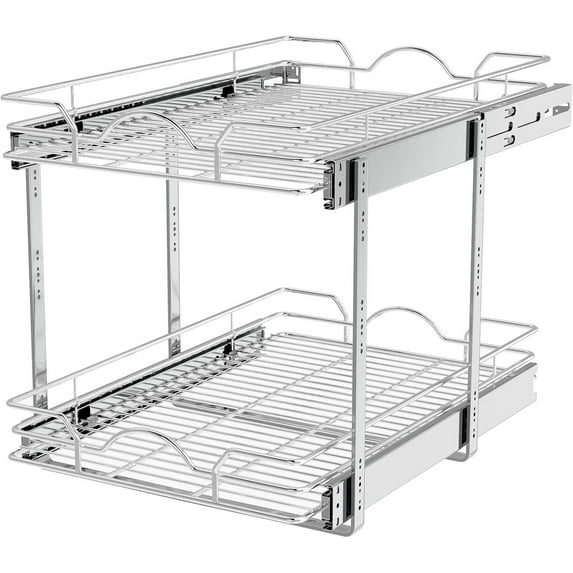 2 Tier Pull Out Cabinet Organizer (21.5" W x 21" D) Pull Out Drawers ...
