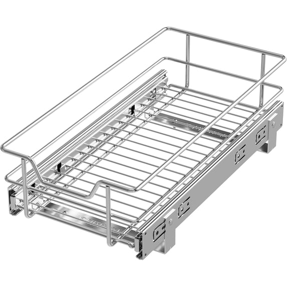 2-Tier Pull Out Cabinet Organizer, Adjustable Sliding Cabinet Shelf ...