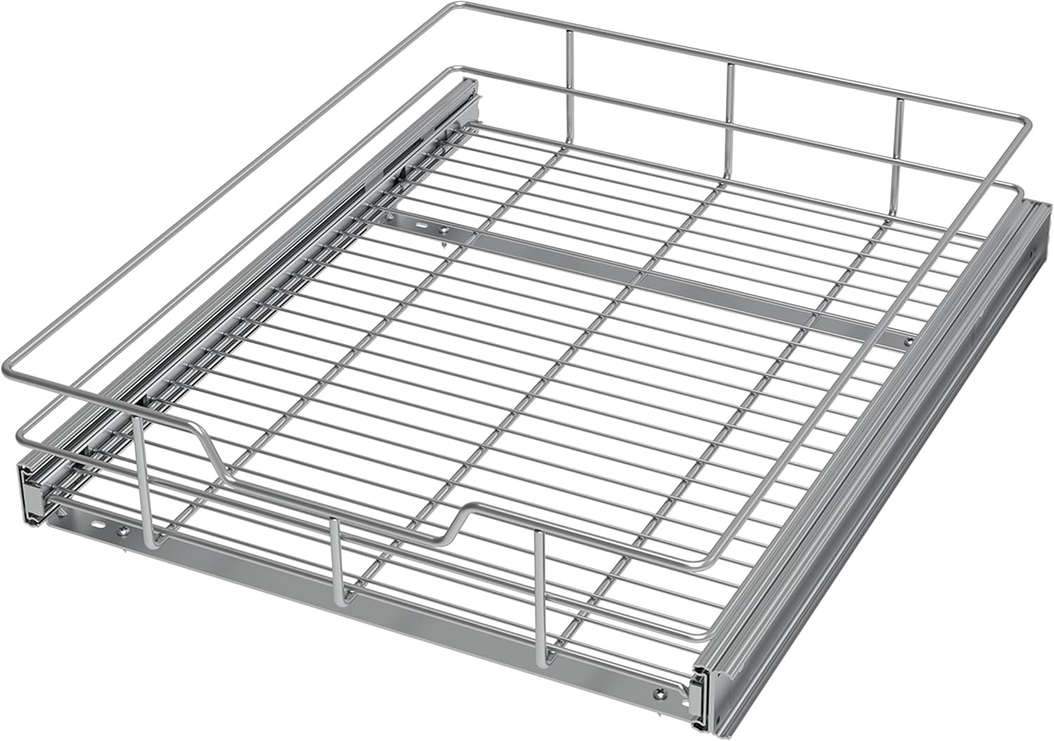 2 Tier Pull Out Cabinet Organizer 14" W X 22" D, Slide Out Drawers For ...