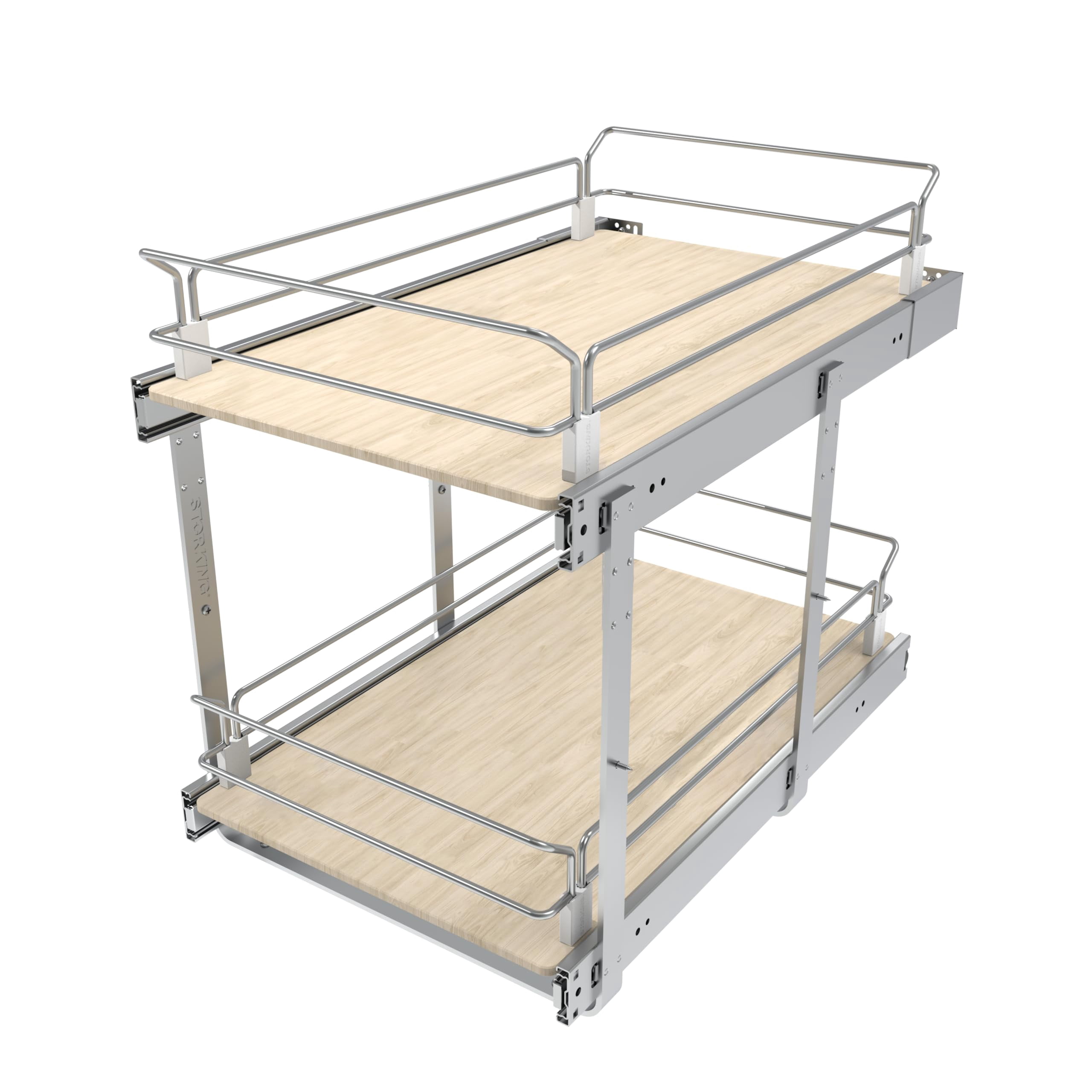 2 Tier Pull Out Cabinet Organizer 15" W X 22" D Slide Drawers For ...
