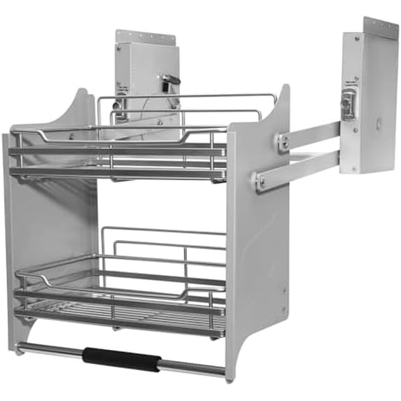 2 Tier Pull-Out Heavy Duty Shelf Organizer, Pull Down Shelf Kitchen ...