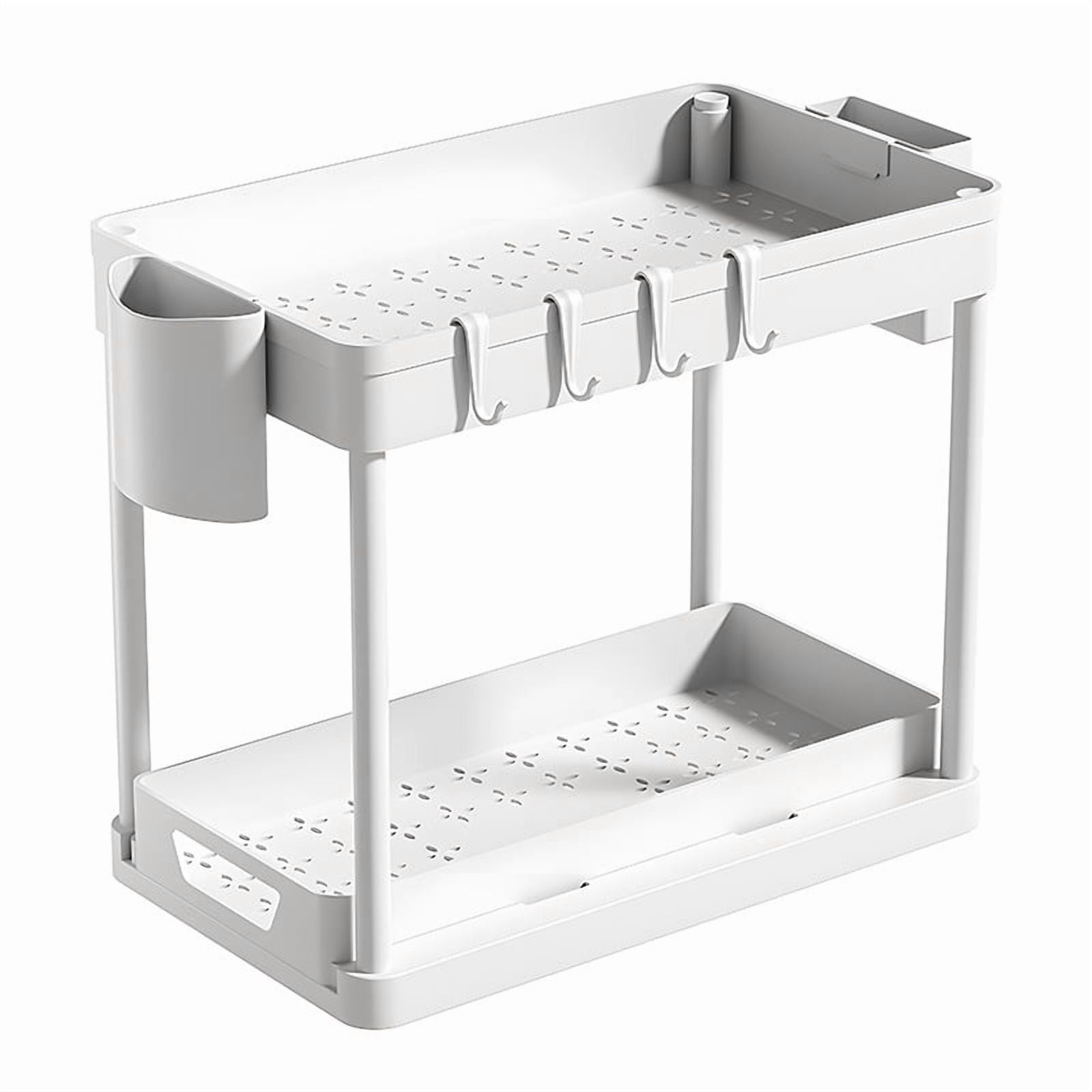 2-Tier Pull-Out Kitchen Organizer Set - Under Sink Storage Rack for ...