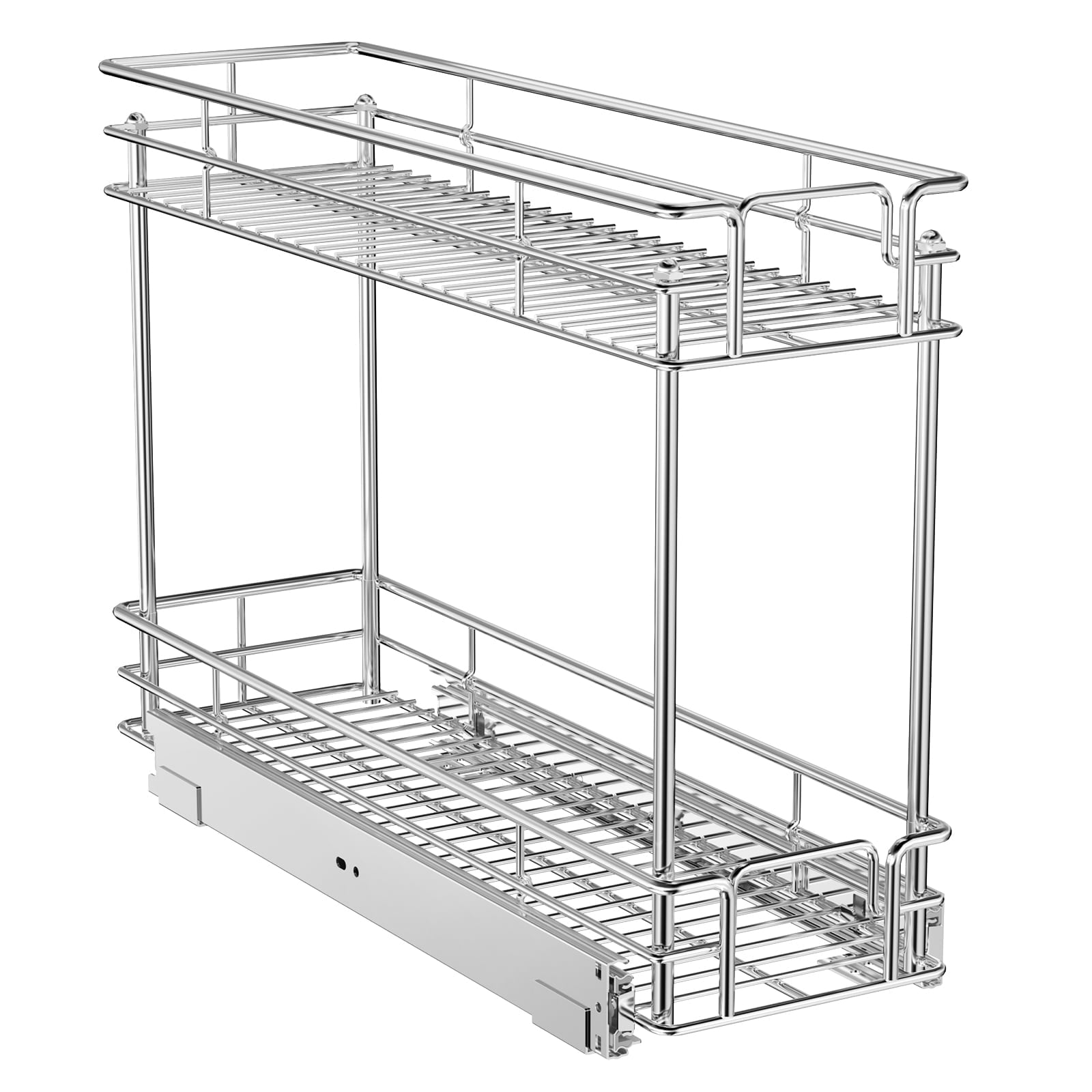 2 Tier Pull Out Spice Rack for Narrow Cabinet (5½in W X 21½in D) Slide ...