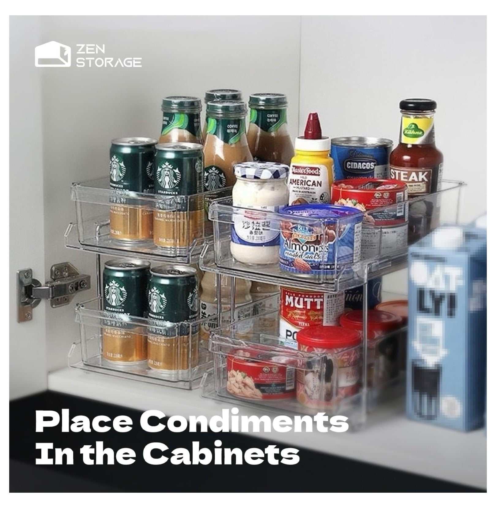 2 Tier Pull Out Under Sink Organizer Kitchen, Clear Plastic Cabinet ...