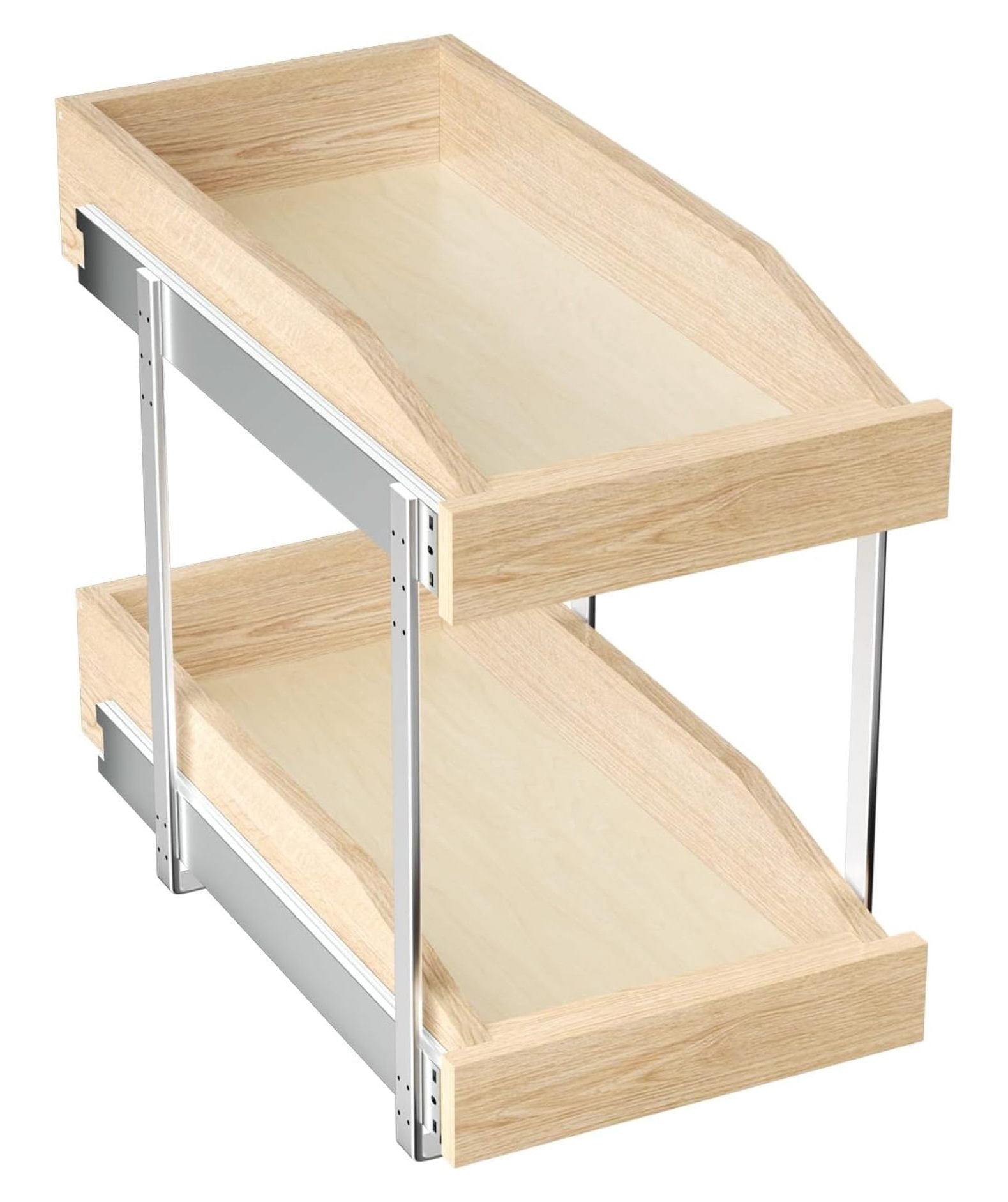2 Tier Pull Slide Out Cabinet Organizer 10½"W x 21" D,Cabinet Drawer ...