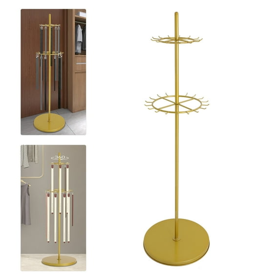 2-Tier Rack Floor Mounted Belt Hanger Metal Belt Display Shelf W/31 ...