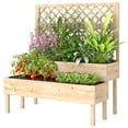 2-Tier Raised Garden Bed with Trellis, Elevated Planter Box for ...