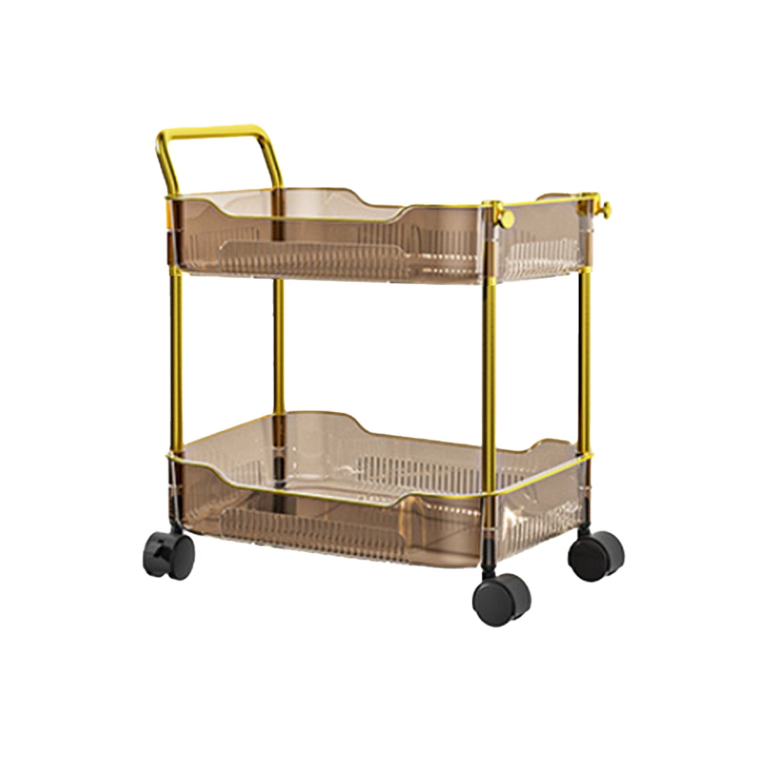 2-Tier Rolling Cart with Locking Wheels, Mobile Utility Trolley for ...