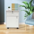 2-Tier Rolling Printer Stand with Drawer, Mobile File Cabinet Organizer ...