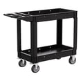 2-Tier Rolling Tool Cart,Heavy-Duty Plastic Service Cart with Lipped ...