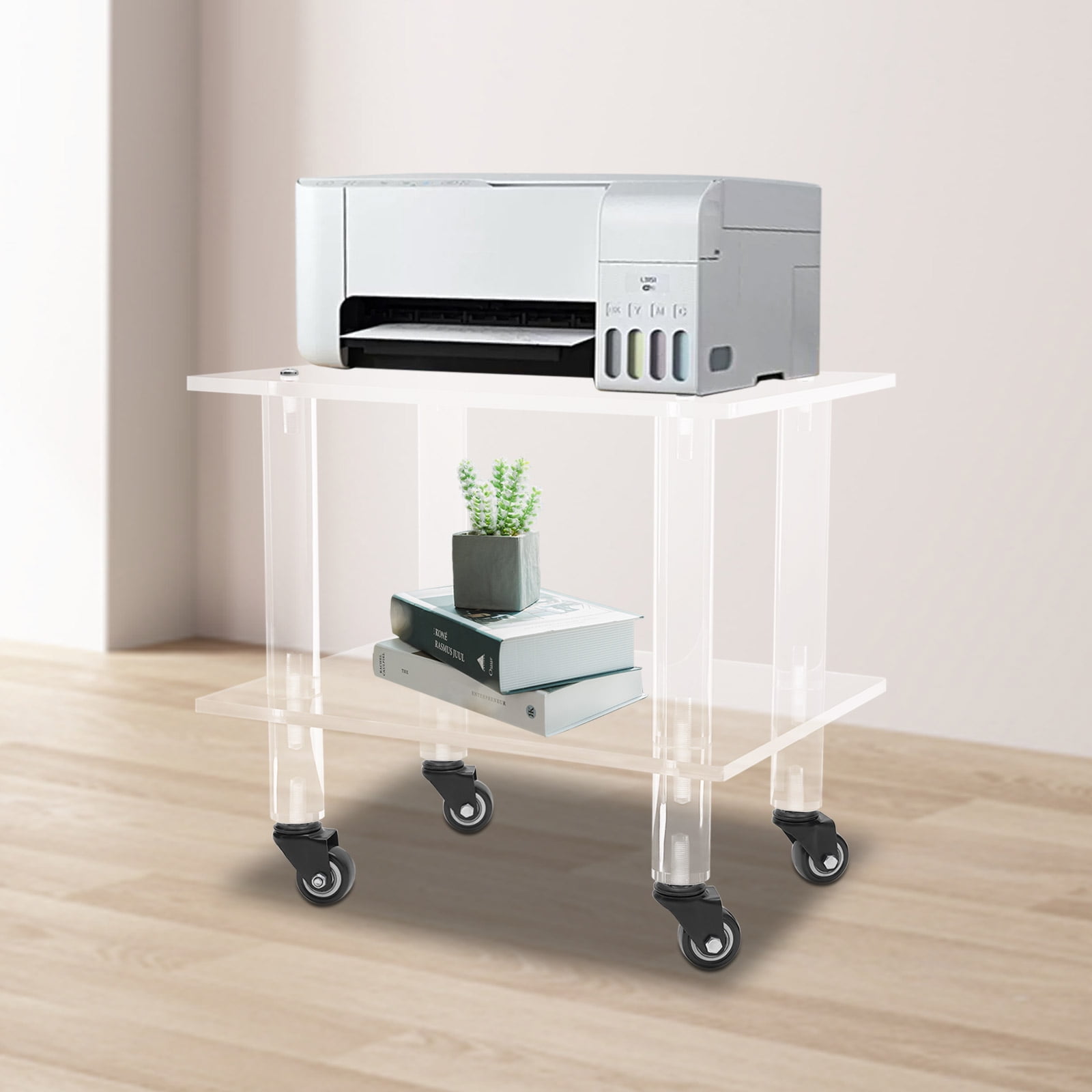 2-Tier Rolling Under Desk Printer Cart Machine Freestanding Stand ...
