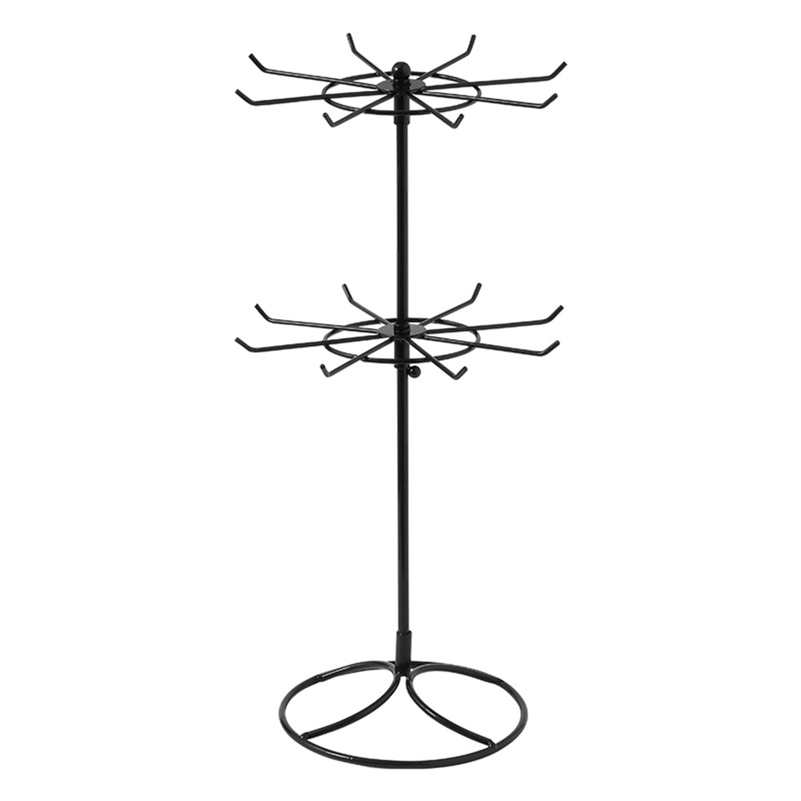2-Tier Rotary-Jewelry Stand Rack Earrings Necklace Display Holder ...