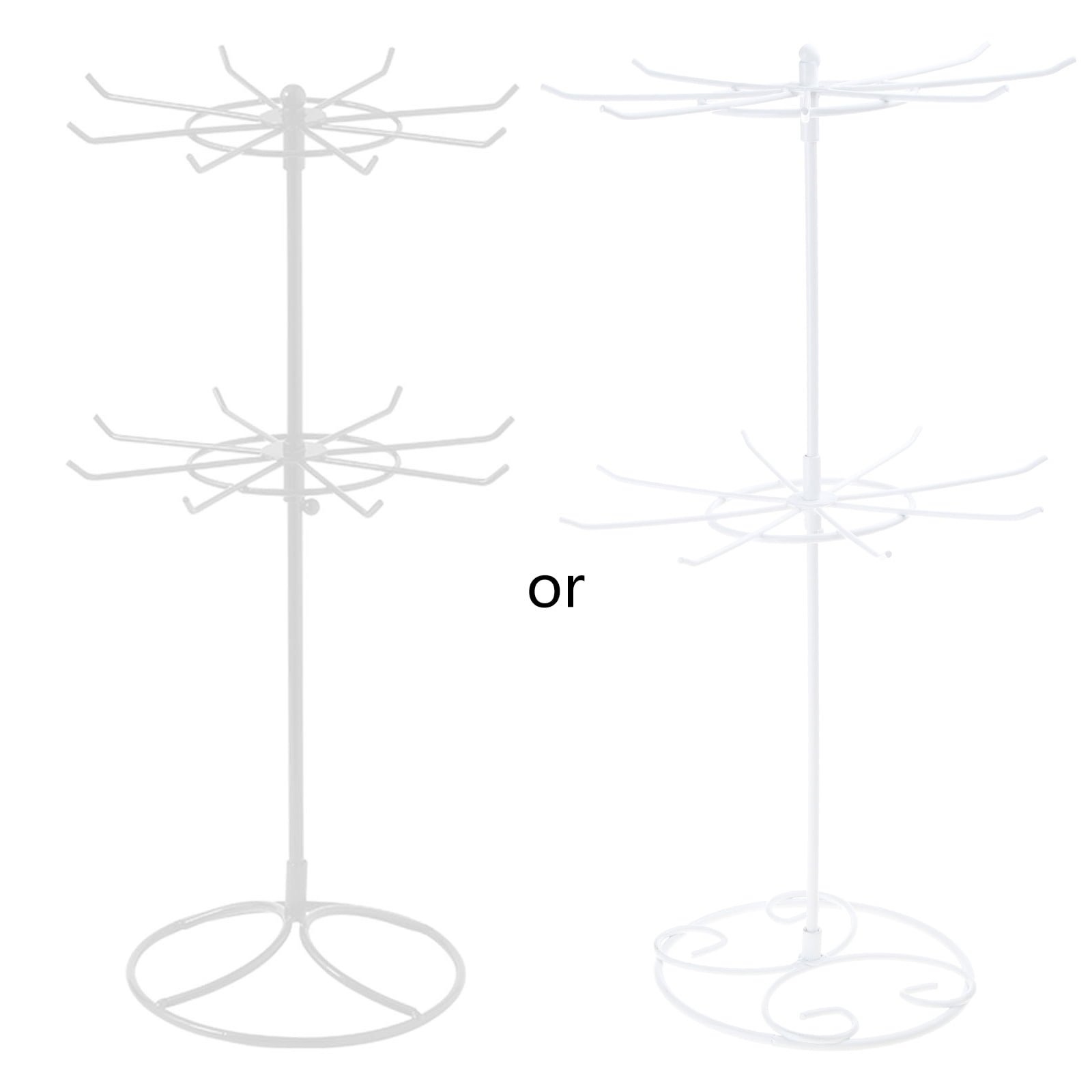 2-Tier Rotary-Jewelry Stand Rack Earrings Necklace Display Holder ...