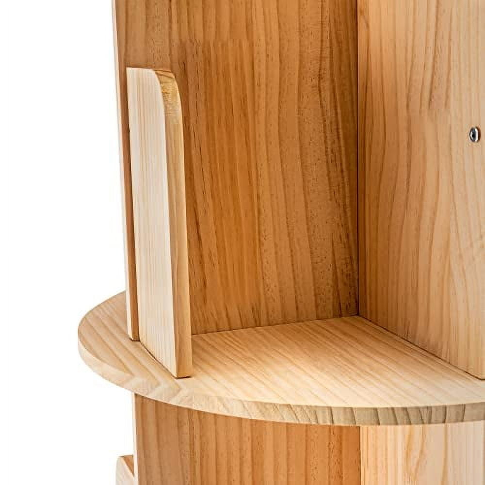2-Tier Rotating Book Shelf, 360° Display Modern Cylindrical Floor ...