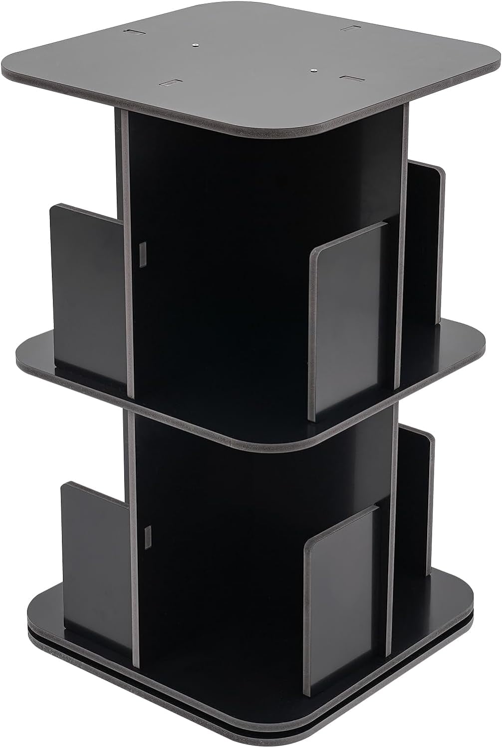 2 Tier Rotating Bookshelf,Bookcase Square Floor Standing 360° View ...